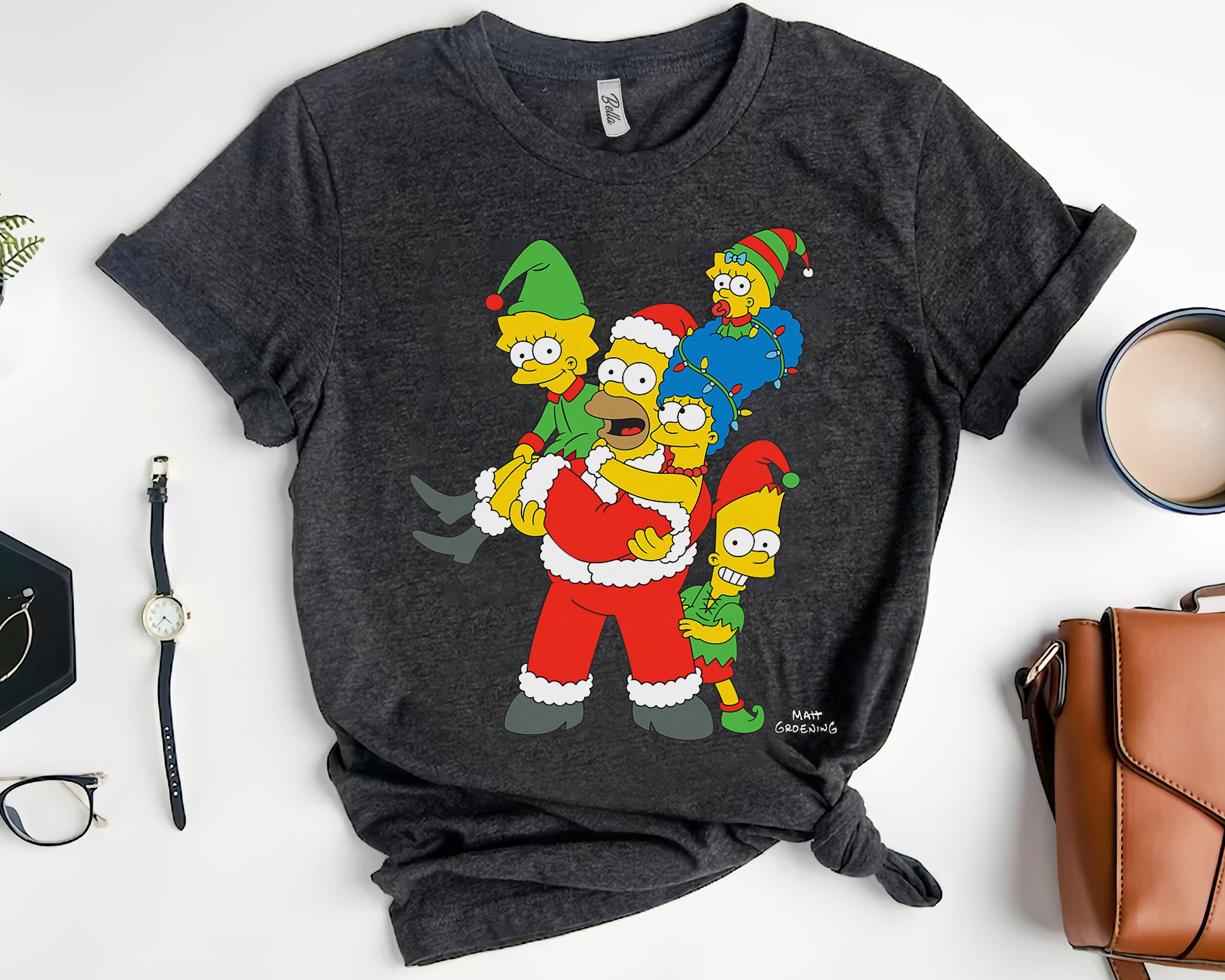 The Simpsons Family Marge Homer Bart Lisa Maggie Santa Claus Xmas ...