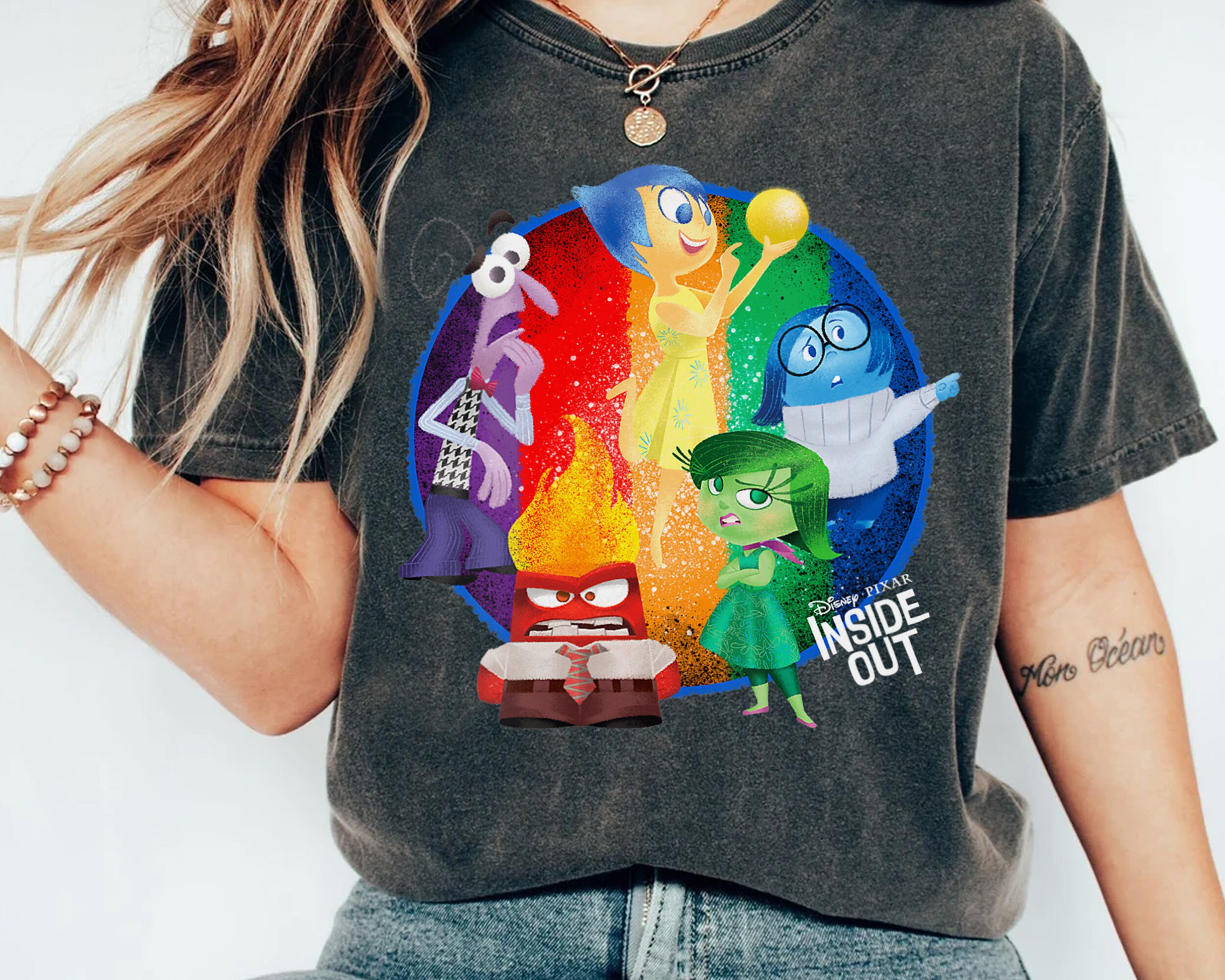 Disney Pixar Inside Out Colorful Circle Group Shot Shirt - Etsy