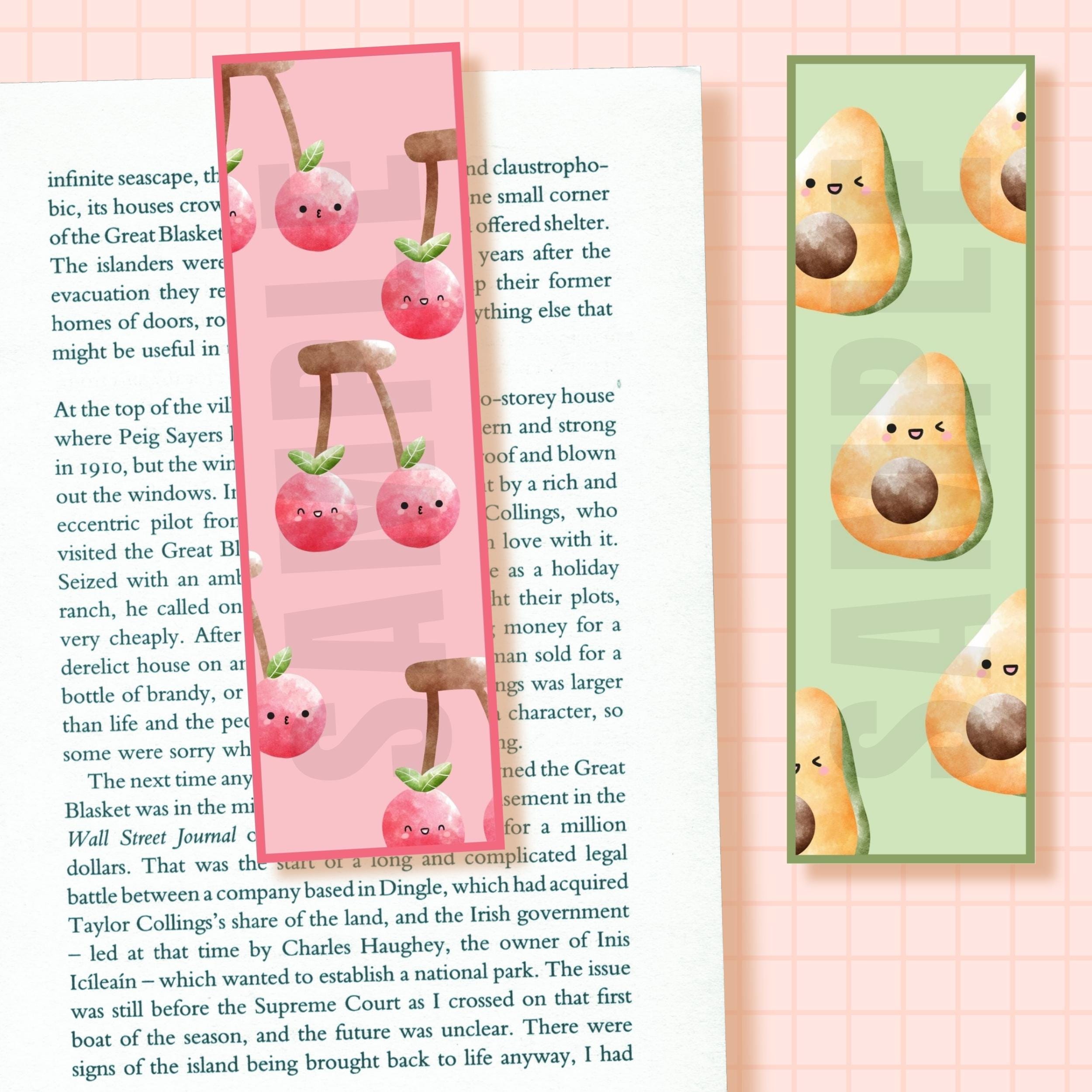 Kawaii Printable Bookmarks, 5 Fruits Bookmarks Digital Download, Kawaii ...
