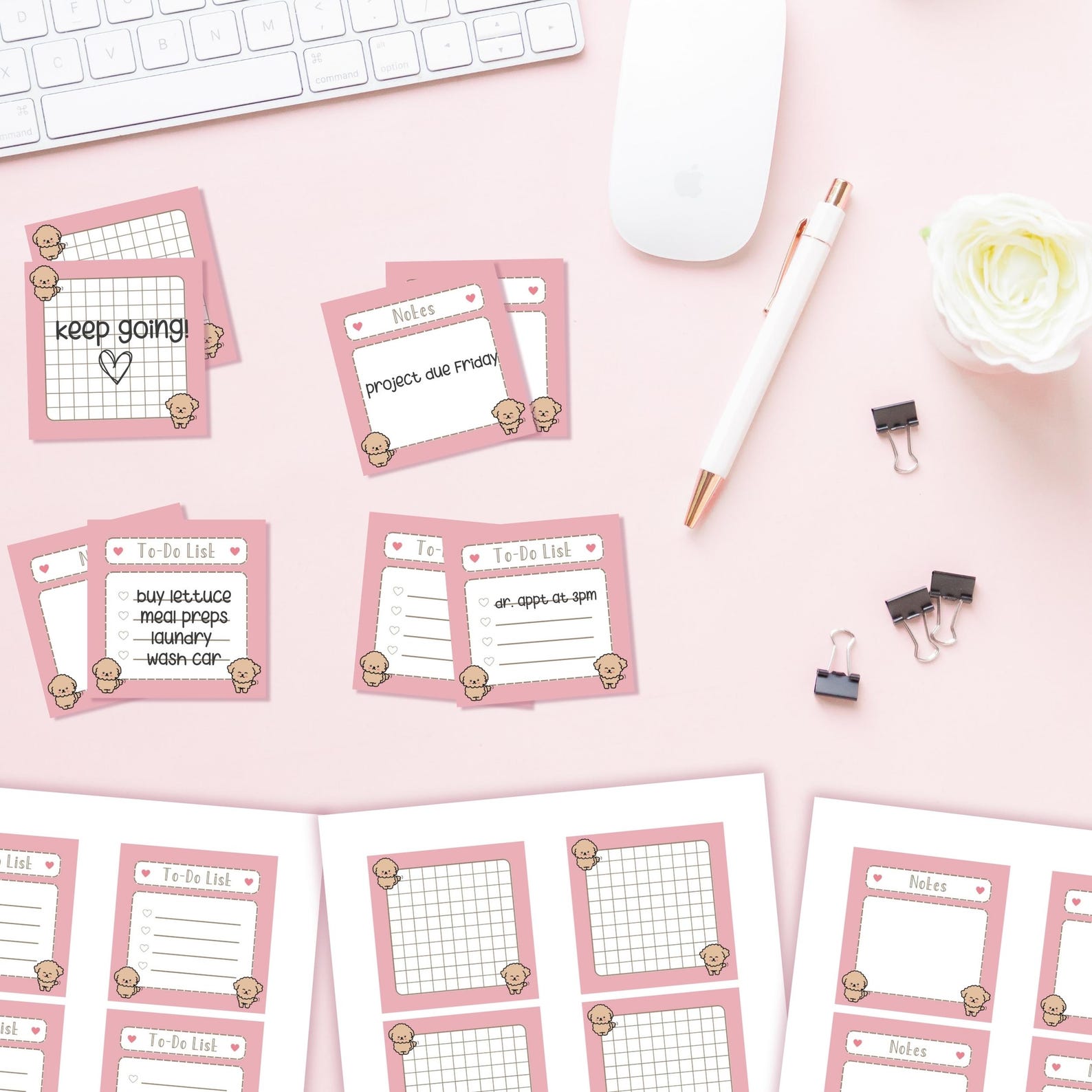 Kawaii Printable Memo Sheets, Cute Memo Pads Digital Download, Kawaii ...