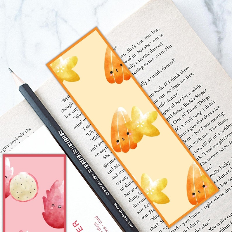Printable Kawaii Bookmarks 5 Fruits Bookmark Designs Digital - Etsy