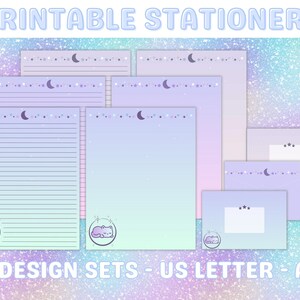 Cute Cat Stationery Bundle Printable, Cat Stationary, Kawaii Stationary ...