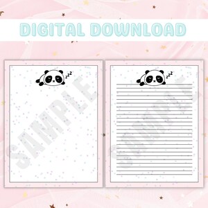 Kawaii Panda Stationery Printable, Cute Panda, Kawaii Stationary ...
