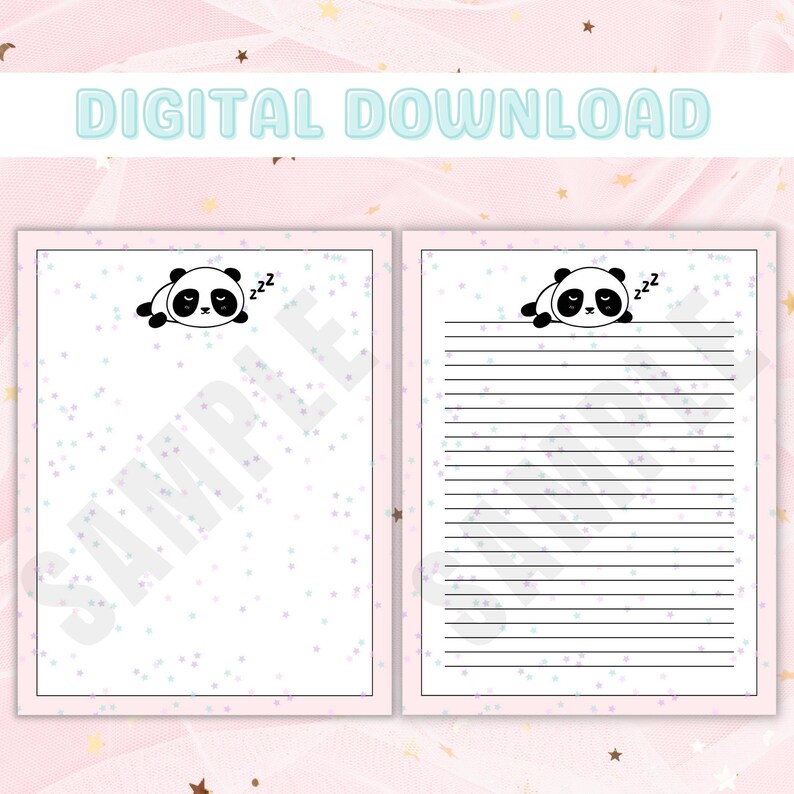 Kawaii Panda Stationery Printable, Cute Panda, Kawaii Stationary ...