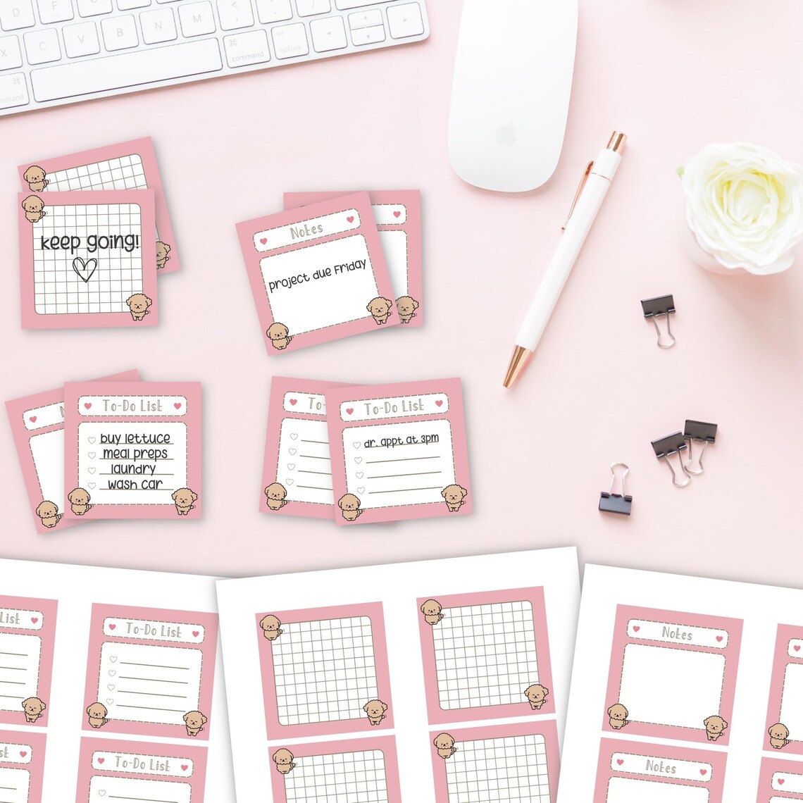 Kawaii Printable Memo Sheets, Cute Memo Pads Digital Download, Kawaii ...