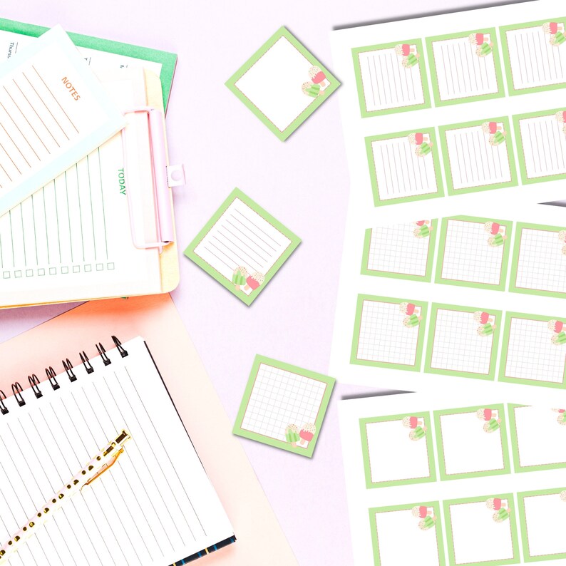 Cute Printable Memo Pads Cute Ice Cream Memo Sheets Digital - Etsy