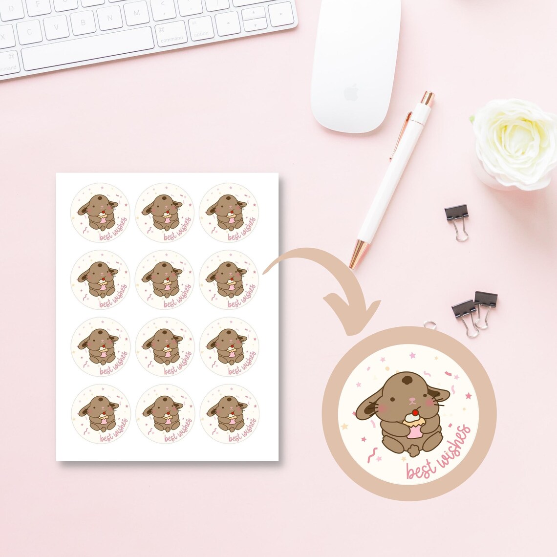 Cute Bunny Stationery Set Printable, Bunny Stationary, Kawaii ...