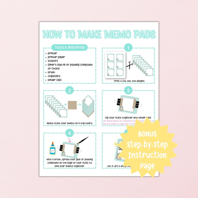 Kawaii Printable Memo Sheets Cute Memo Pads Digital Download - Etsy