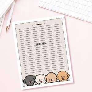 Kawaii Puppy Stationery Printable, Puppy Stationary, Kawaii Stationary ...