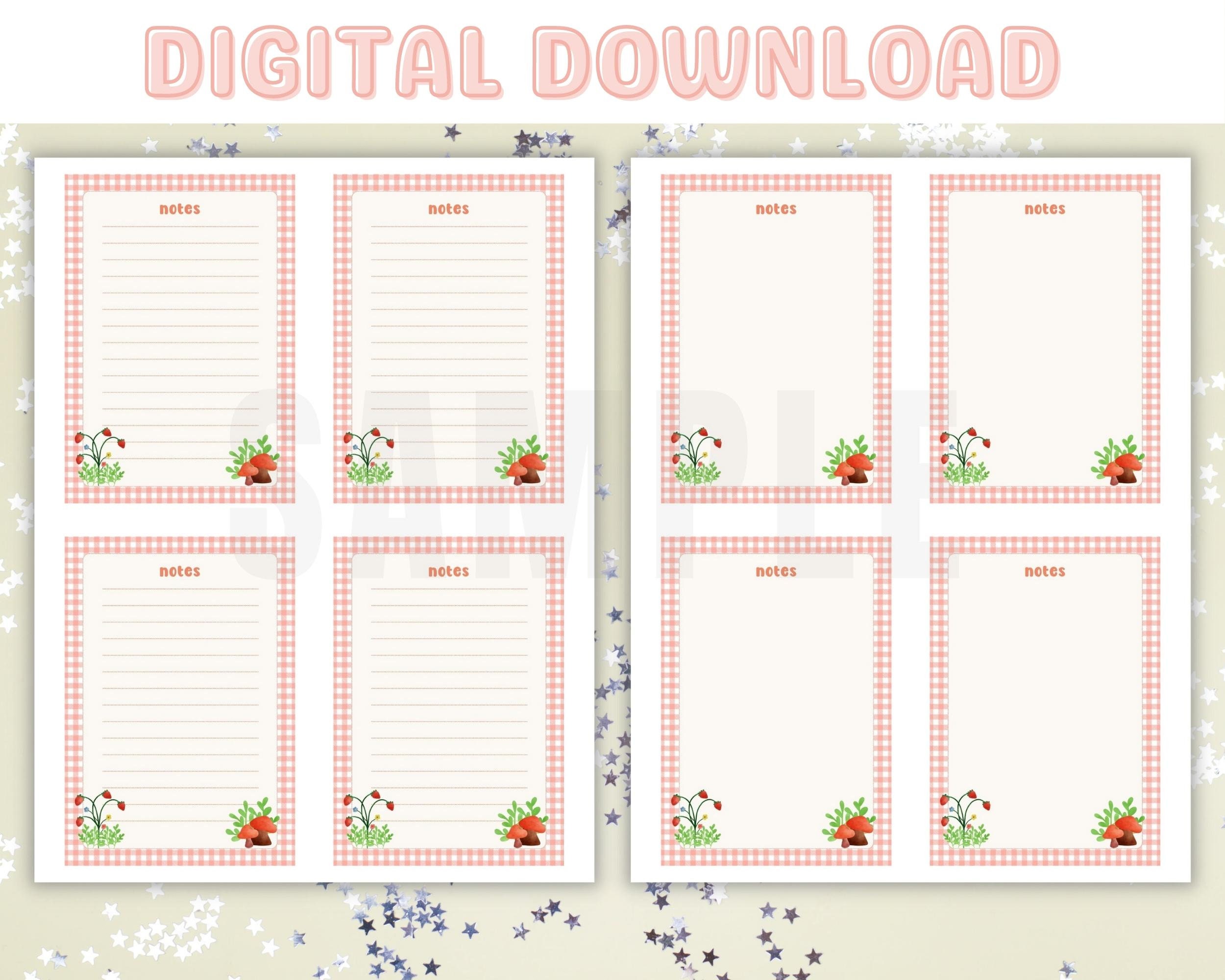 Cottagecore Aesthetic Printable Memo Pads Memo Sheets Digital - Etsy