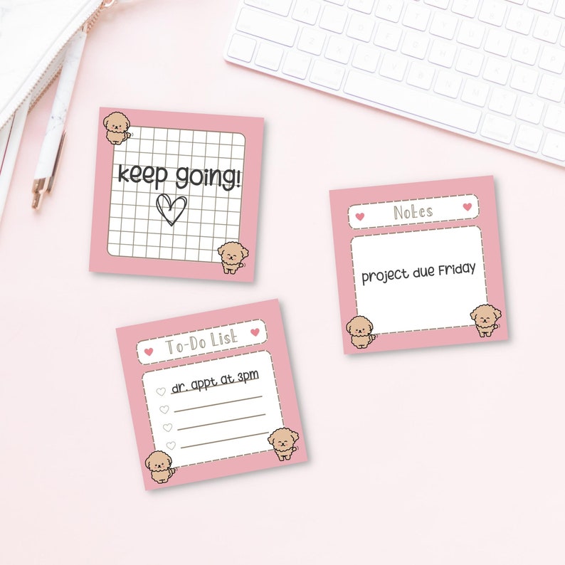 Kawaii Printable Memo Sheets, Cute Memo Pads Digital Download, Kawaii ...