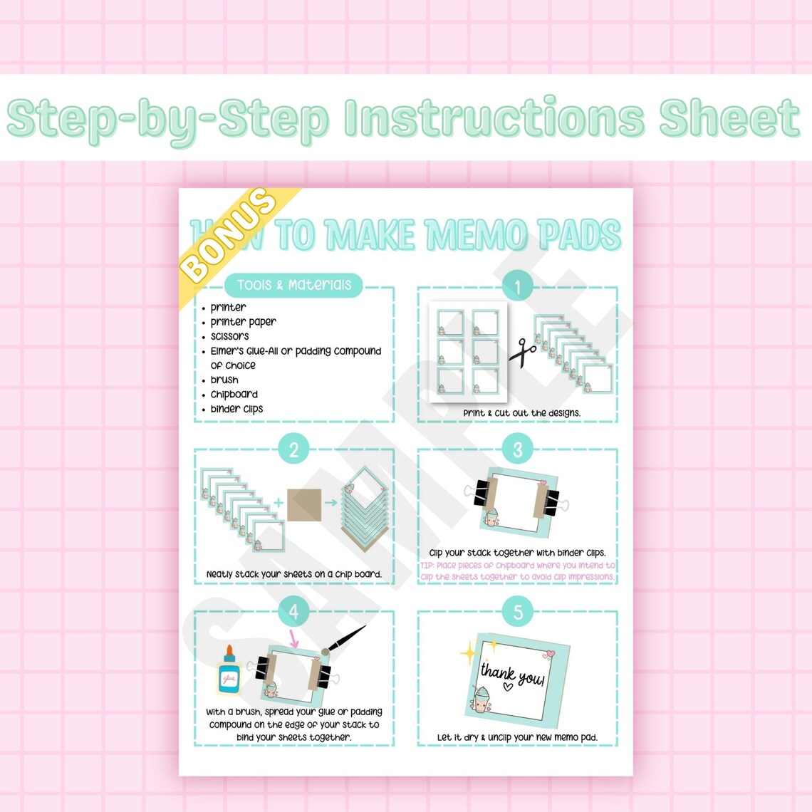 Kawaii Printable Coffee Cup Memo Pad, Memo Sheets Digital Download ...