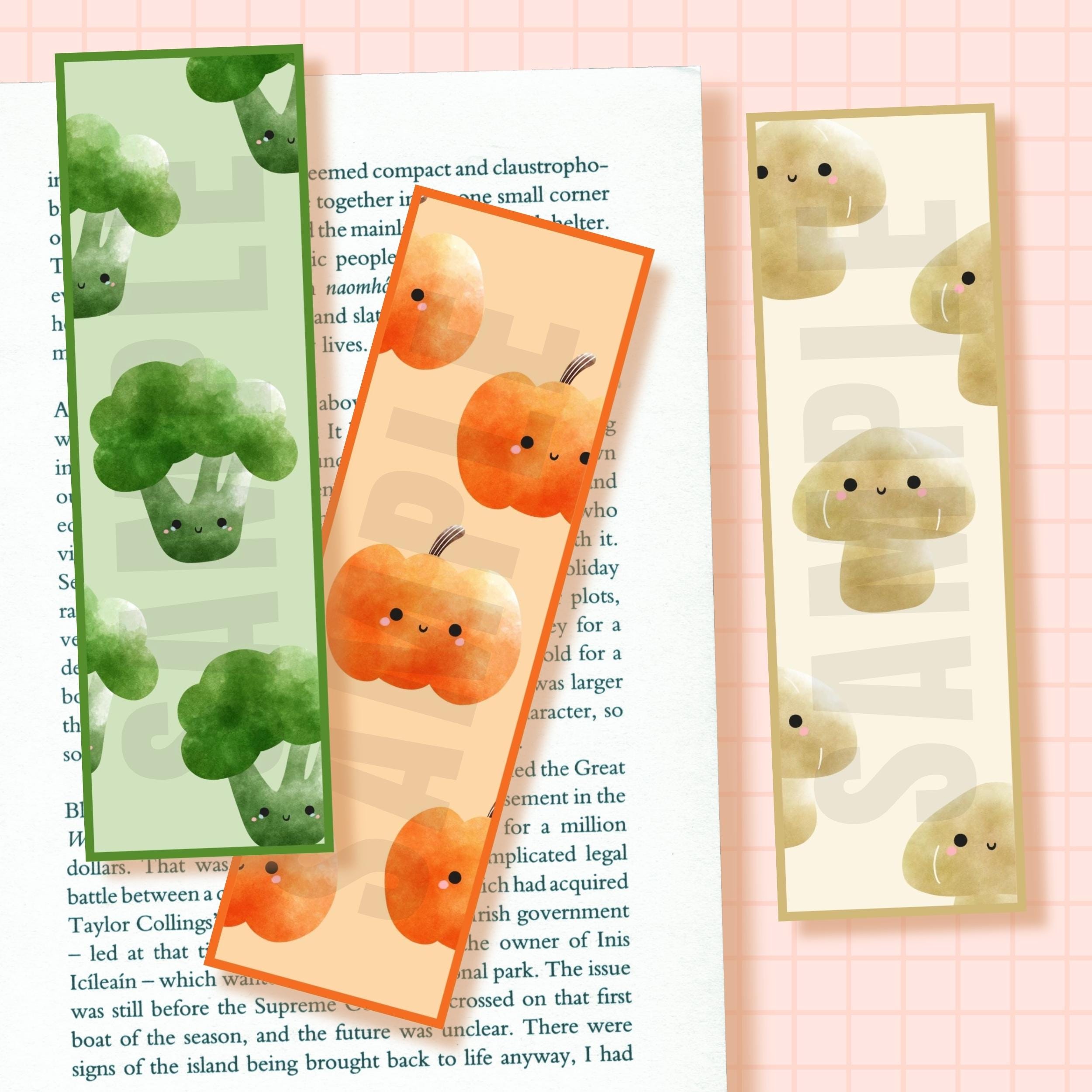 Kawaii Printable Veggies Bookmarks, 5 Bookmarks Digital Download ...