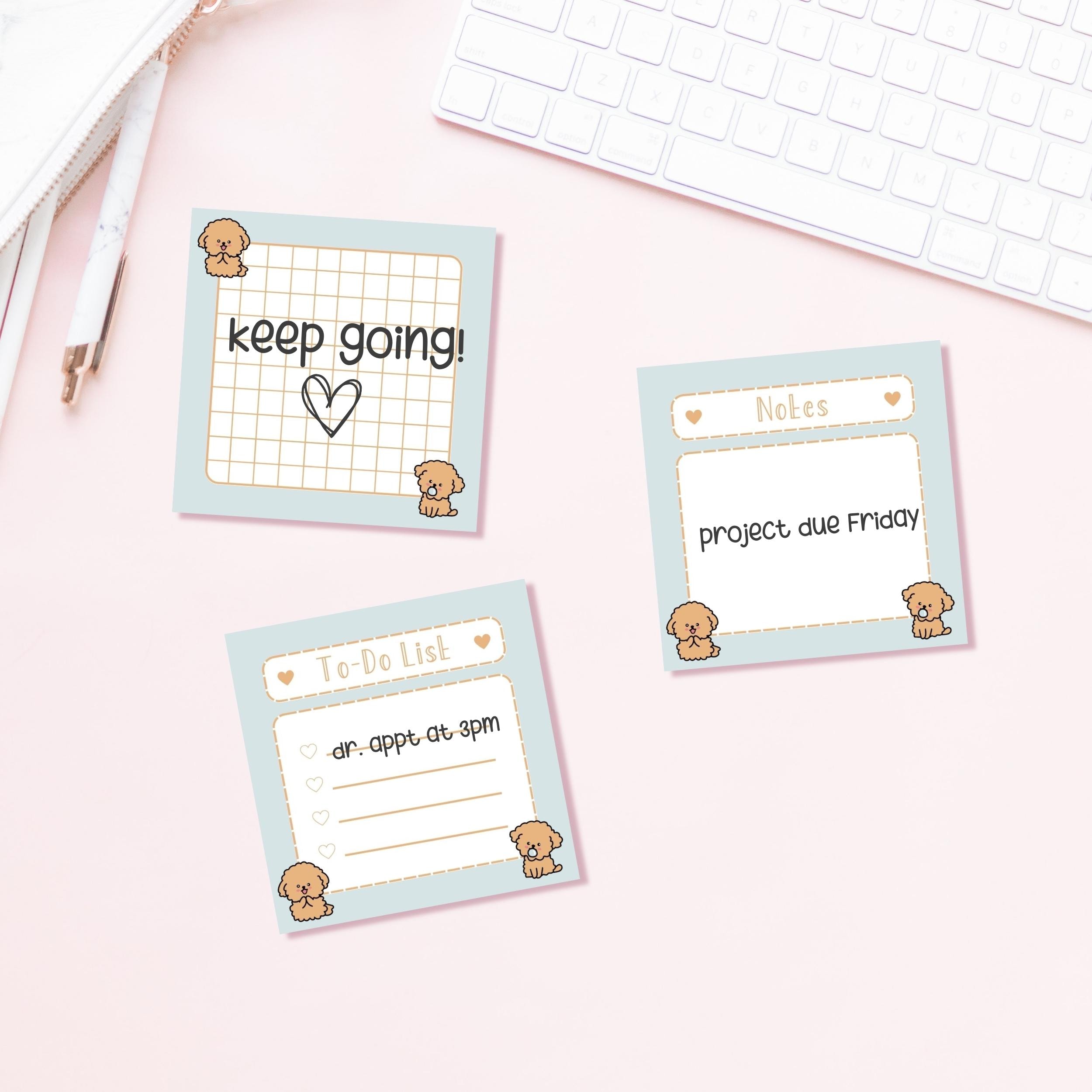 Kawaii Printable Memo Pads, Cute Memo Sheets Digital Download, Kawaii ...