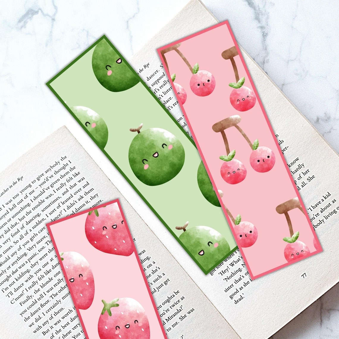 Kawaii Printable Bookmarks 5 Fruits Bookmarks Digital - Etsy