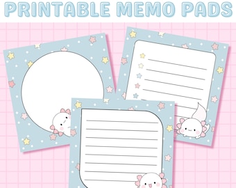Kawaii Printable Coffee Cup Memo Pad, Memo Sheets Digital Download ...