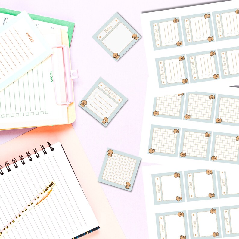 Kawaii Printable Memo Pads Cute Memo Sheets Digital Download - Etsy