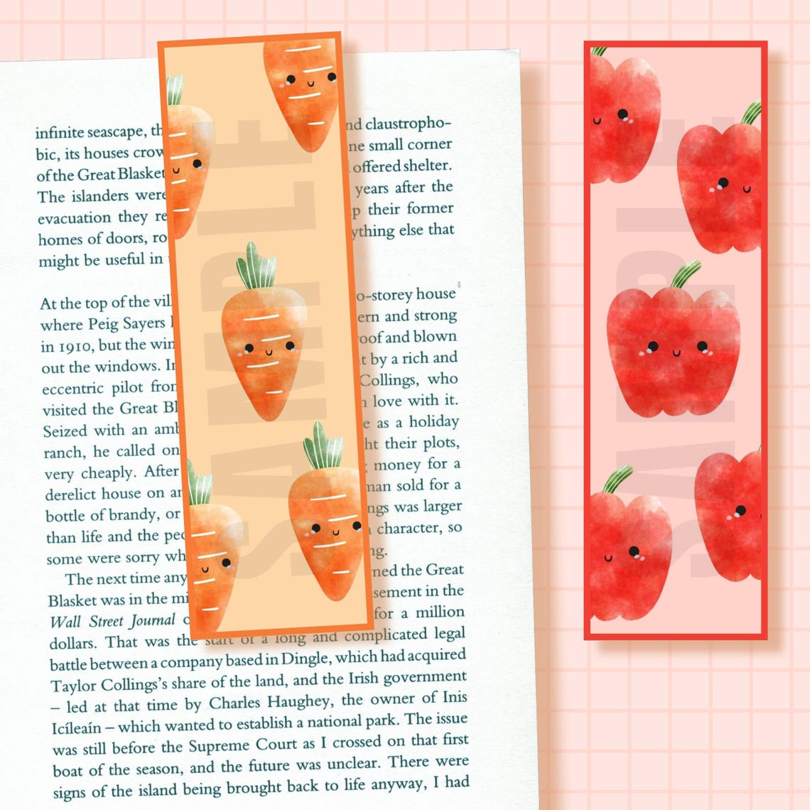Kawaii Printable Veggies Bookmarks, 5 Bookmarks Digital Download ...