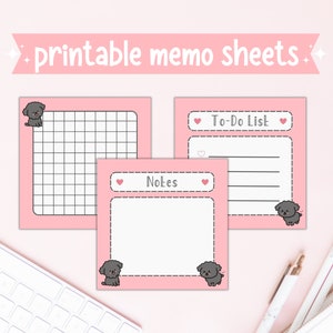 Kawaii Printable Memo Sheets Cute Memo Pads Digital Download - Etsy