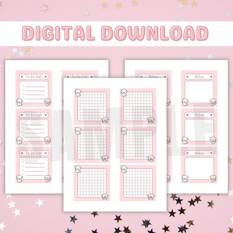 Kawaii Printable Memo Pads Memo Sheets Digital Download - Etsy