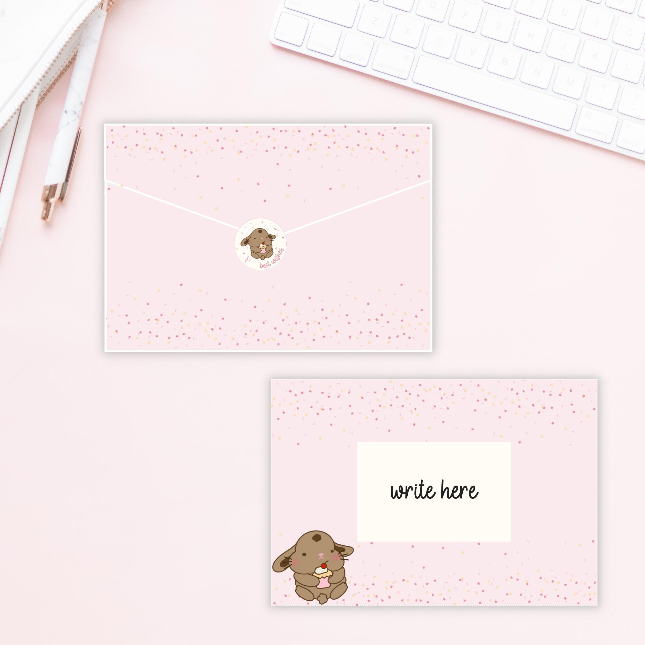 Cute Bunny Stationery Set Printable, Bunny Stationary, Kawaii ...