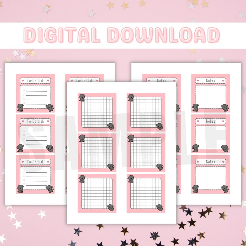 Kawaii Printable Memo Sheets, Cute Memo Pads Digital Download, Kawaii ...