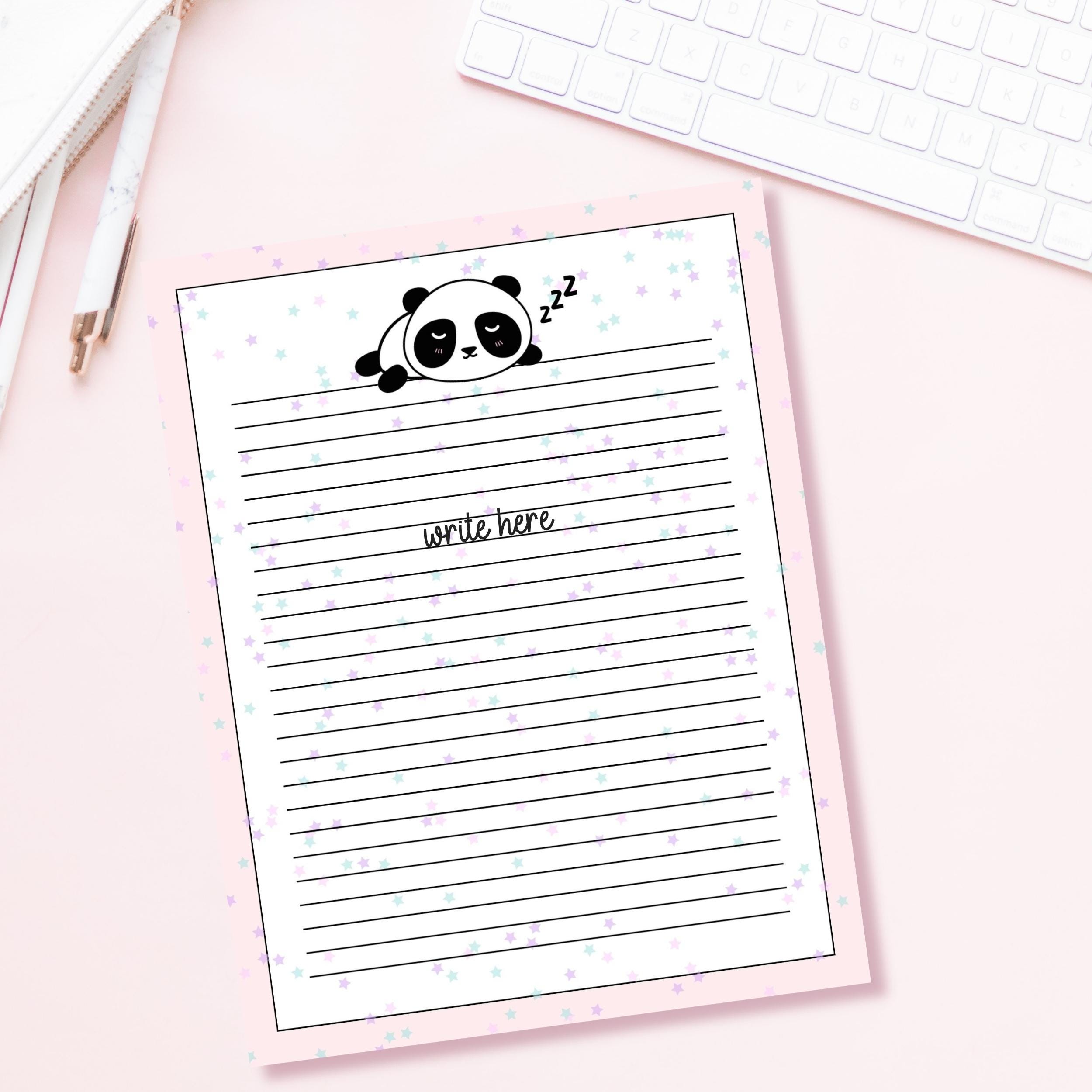 Kawaii Panda Stationery Printable, Cute Panda, Kawaii Stationary ...