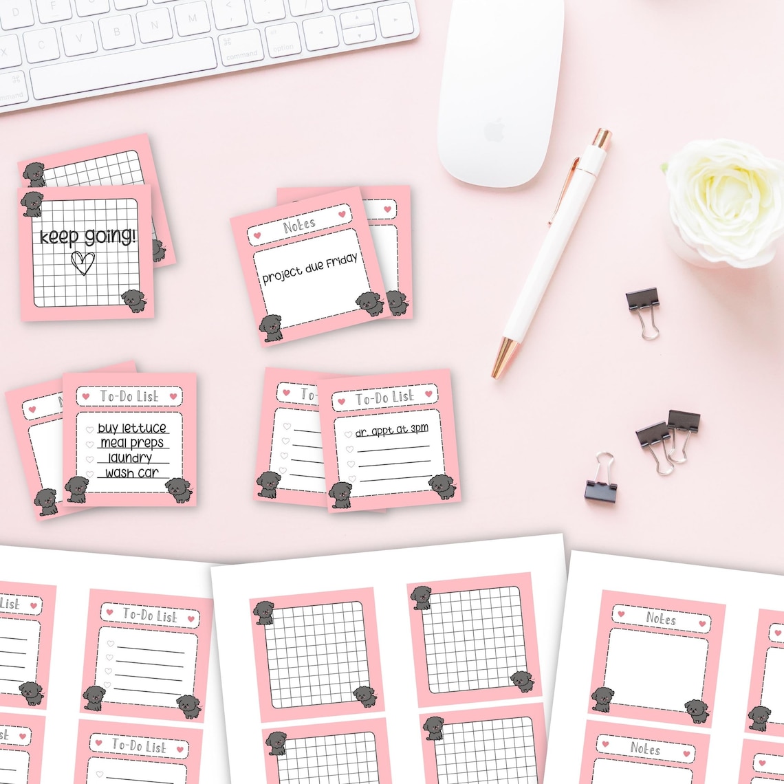 Kawaii Printable Memo Sheets, Cute Memo Pads Digital Download, Kawaii ...