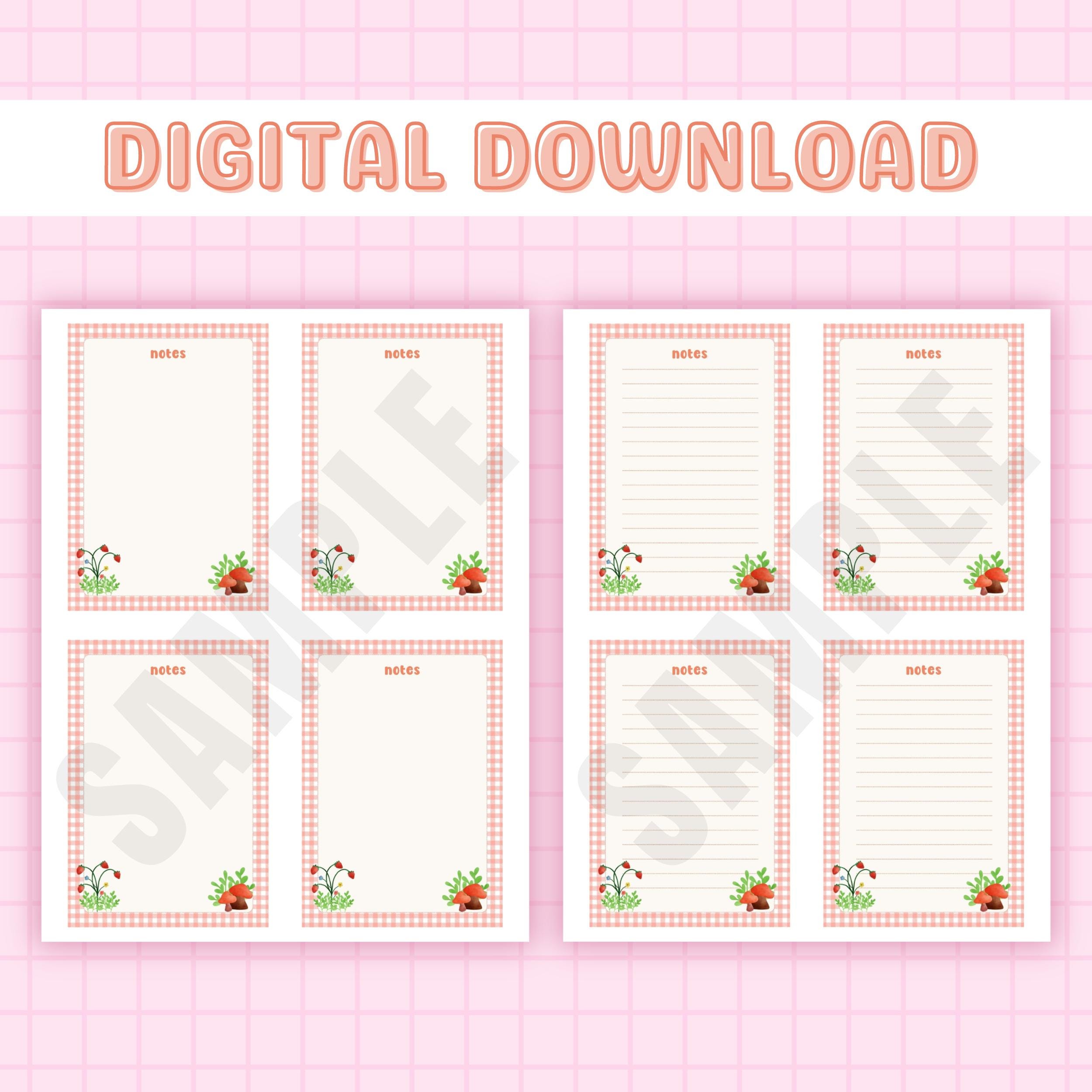 Cottagecore Aesthetic Printable Memo Pads, Memo Sheets Digital Download ...