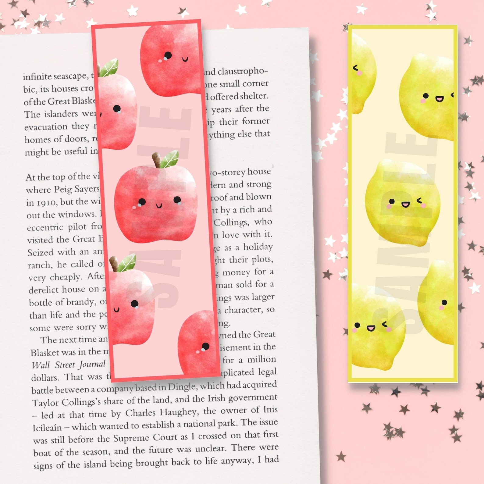 Kawaii Printable Bookmarks, 5 Fruits Bookmarks Digital Download, Kawaii ...