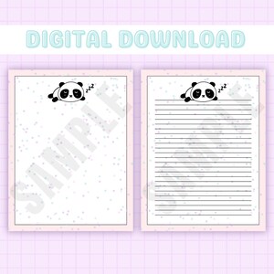 Kawaii Panda Stationery Printable, Cute Panda, Kawaii Stationary ...
