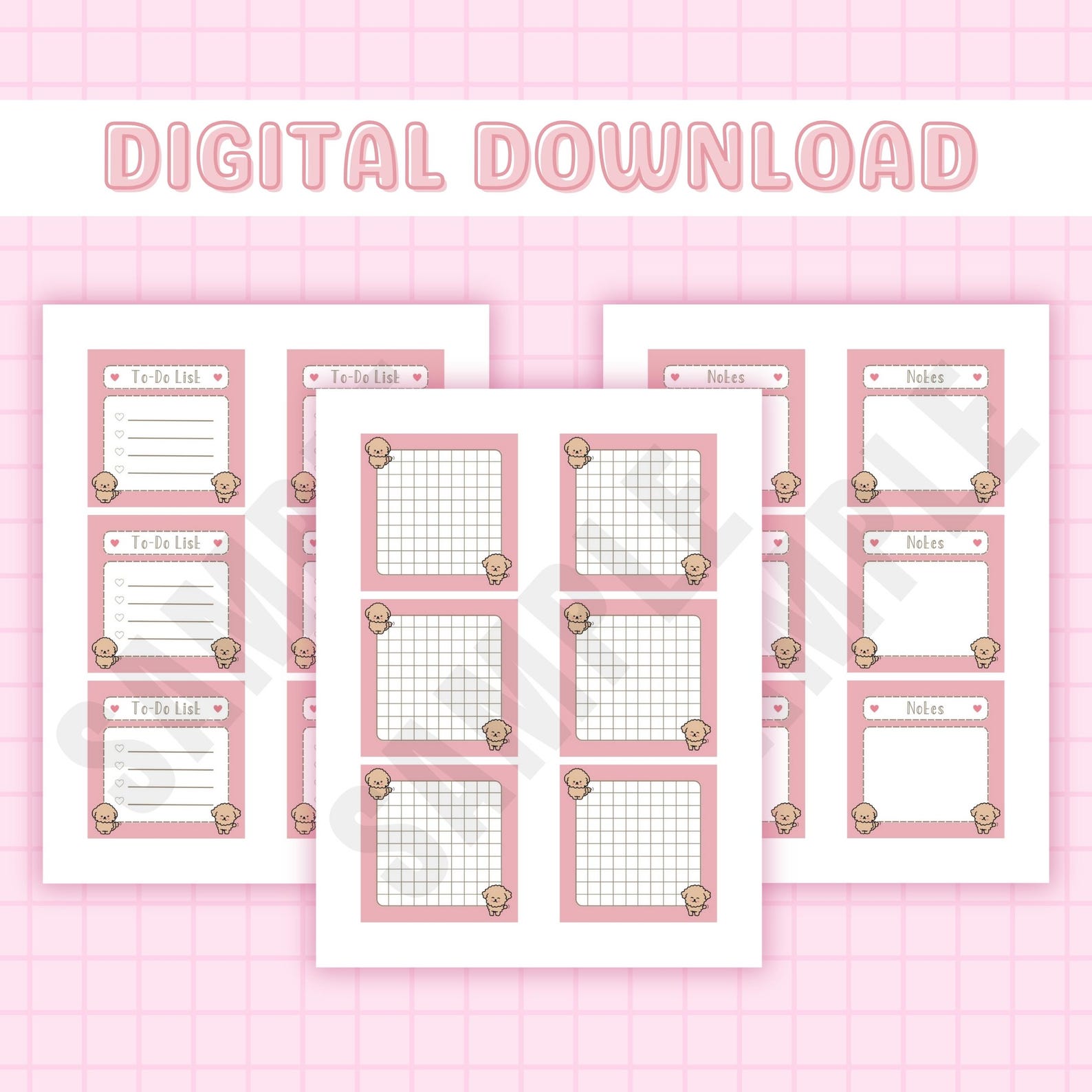 Kawaii Printable Memo Sheets, Cute Memo Pads Digital Download, Kawaii ...