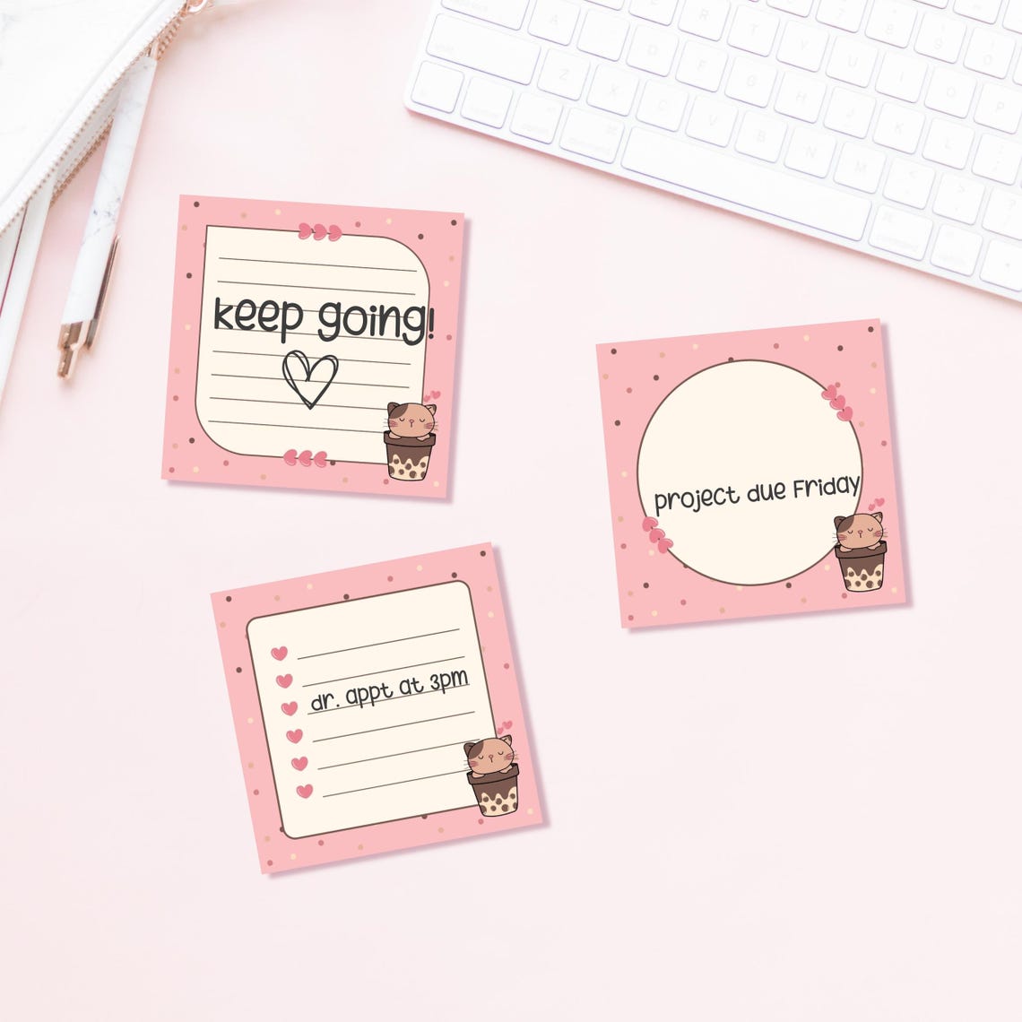 Printable Cat Memo Sheets, Kawaii Memo Pads Instant Download, Kawaii ...