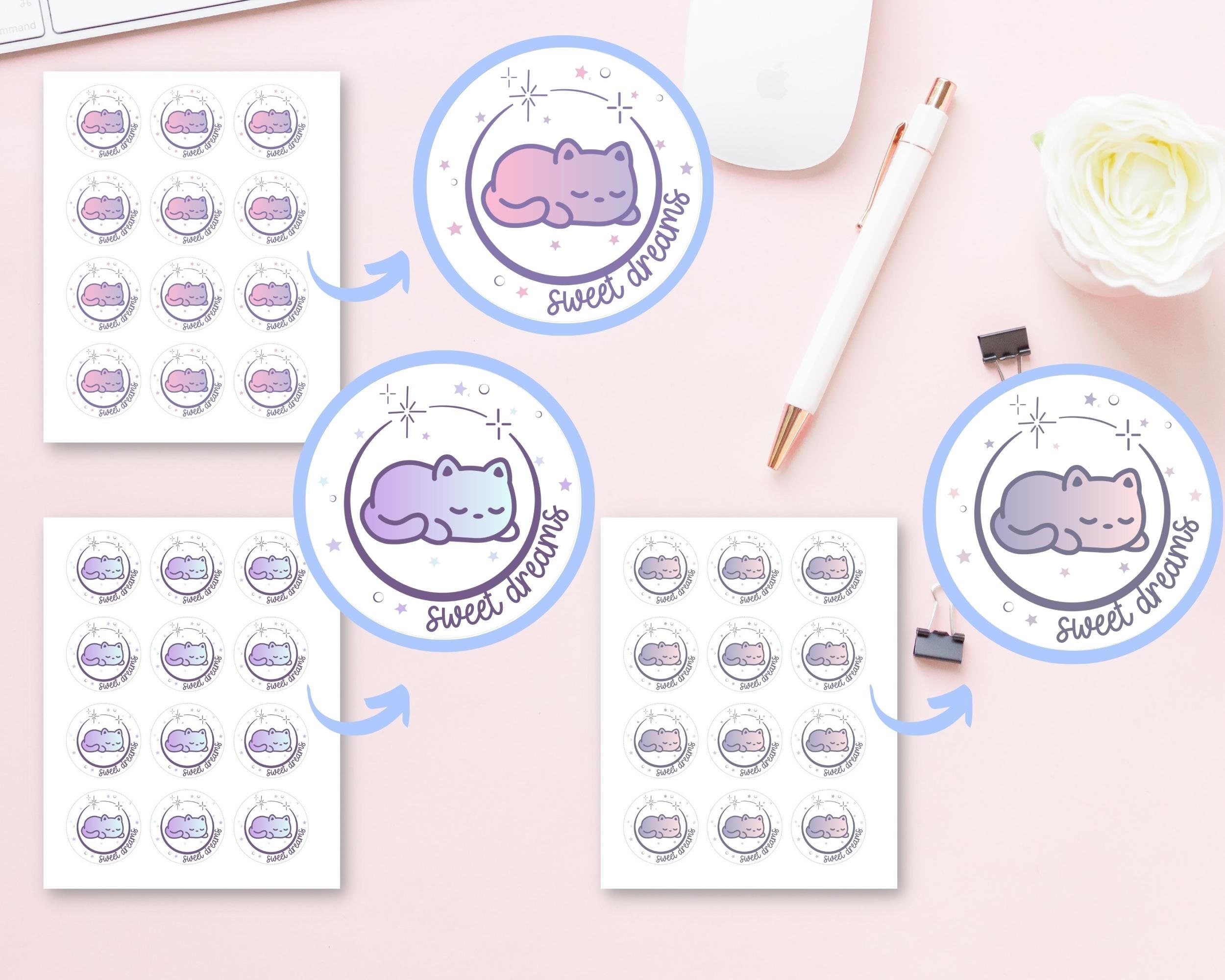 Cute Cat Stationery Bundle Printable, Cat Stationary, Kawaii Stationary ...