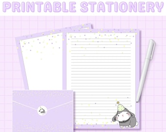 Cute Cat Stationery Bundle Printable, Cat Stationary, Kawaii Stationary ...