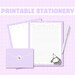 Cute Cat Stationery Bundle Printable, Cat Stationary, Kawaii Stationary ...