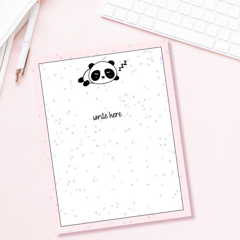 Kawaii Panda Stationery Printable, Cute Panda, Kawaii Stationary ...