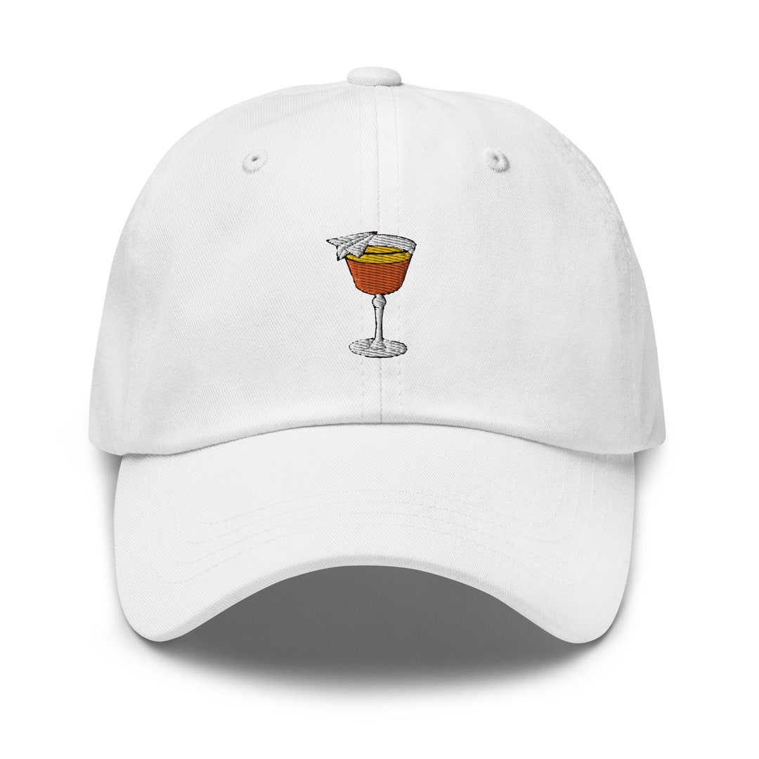 Paper Plane Hat - Bourbon Aperol Cocktail Hat - Cotton Embroidered Cap ...