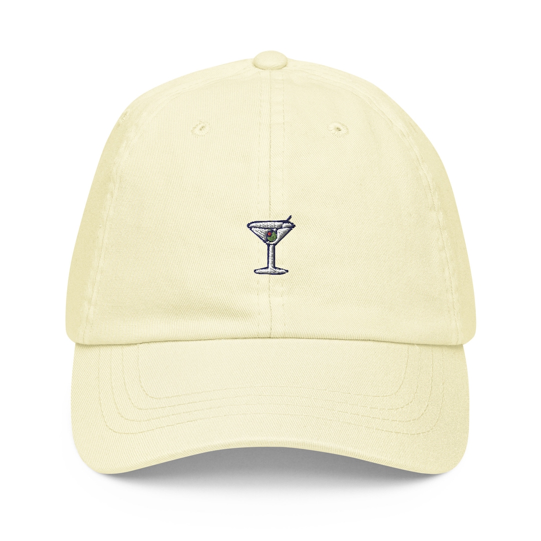 Martini Hat - Gift for Vodka Gin Cocktail Lovers - Embroidered Cotton ...