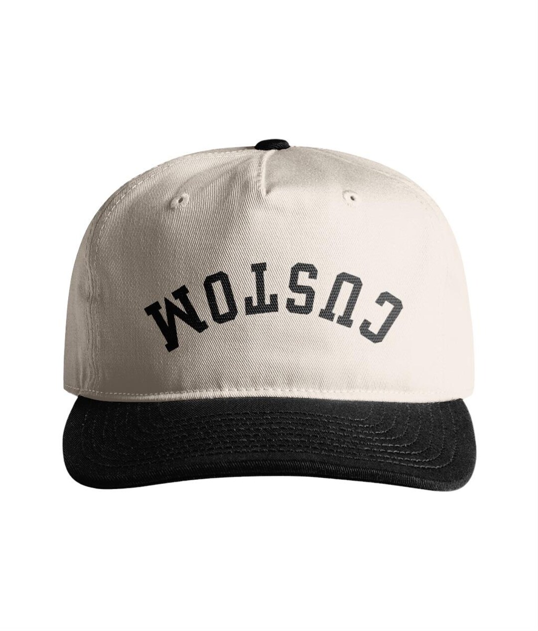 Custom Upside Down Text Hat - Embroidered Two-tone Snapback Cap - Funny ...