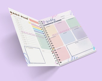 Pastel Watercolor Daily Planner Back to School college Life - Etsy