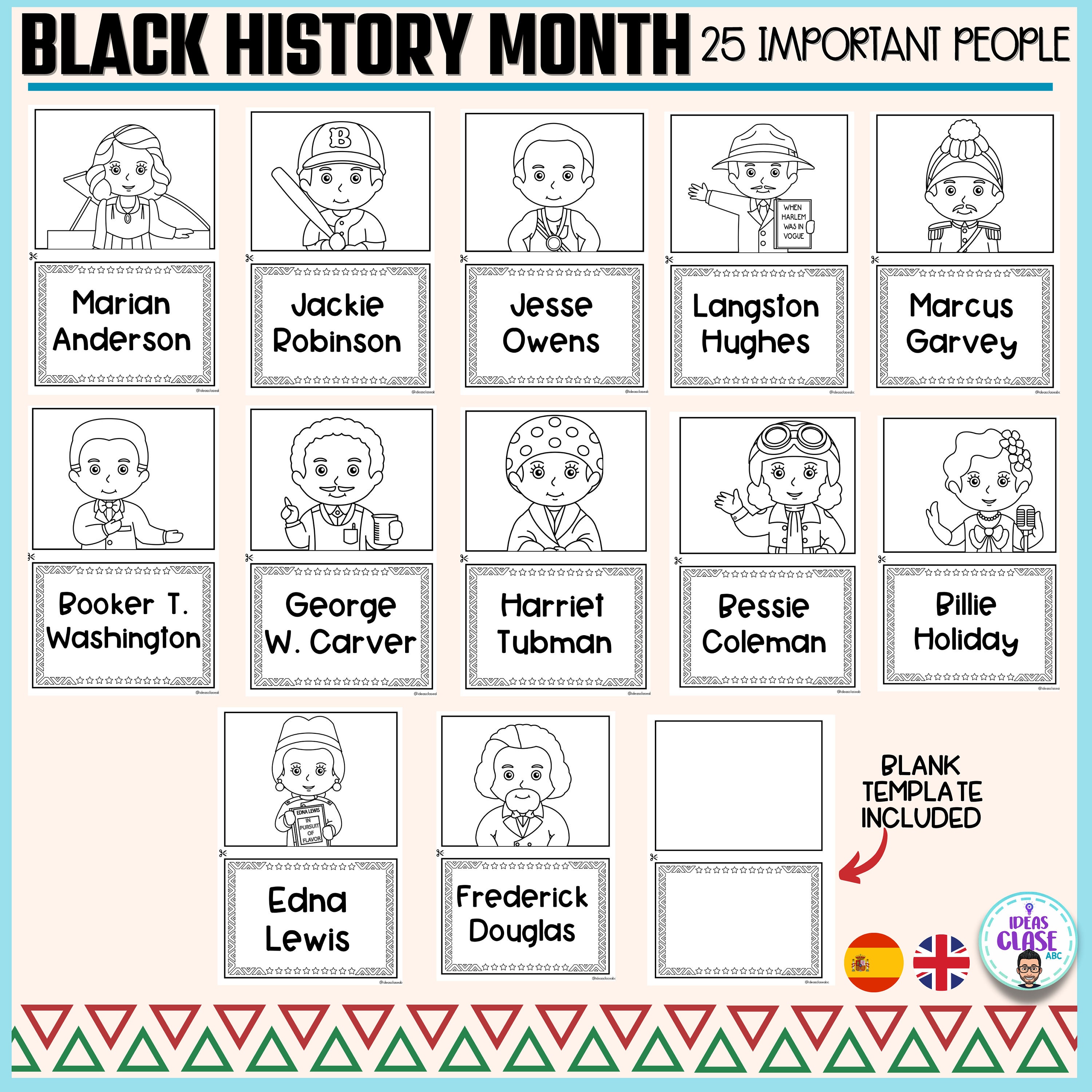 Black History Month- 25 Important People Biography Research Project ...