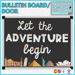Back to School Bulletin Board Kit - Door Decor- Travel Theme Classroom ...