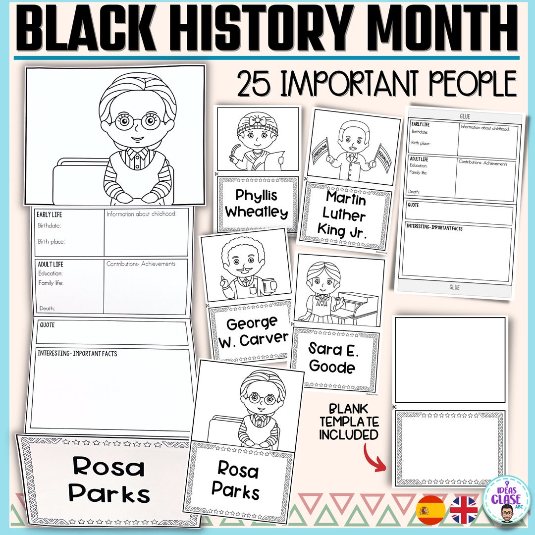 Black History Month- 25 Important People Biography Research Project ...
