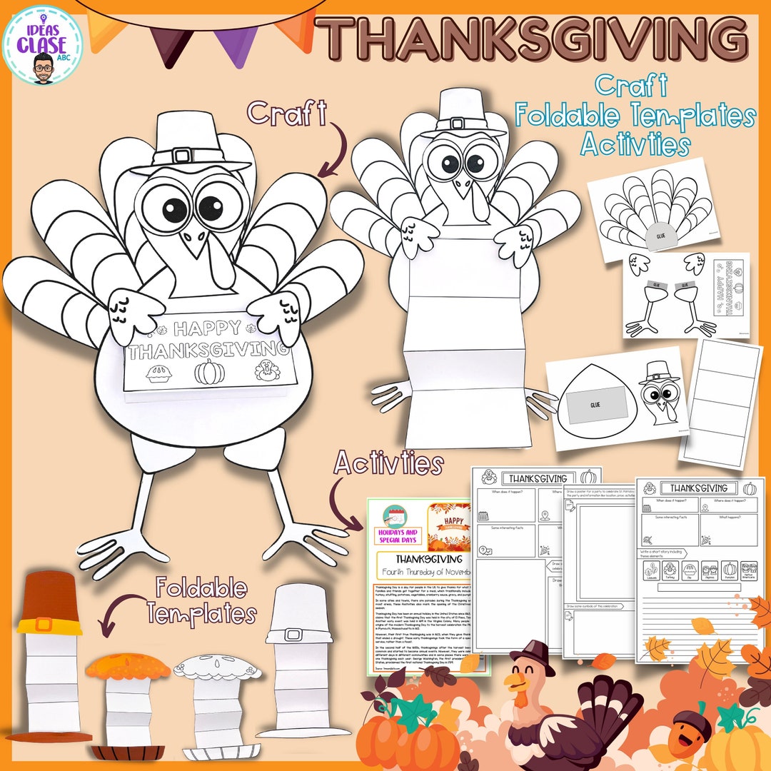 Thanksgiving- Craft- Writing Foldable Templates- Reading and Writing ...