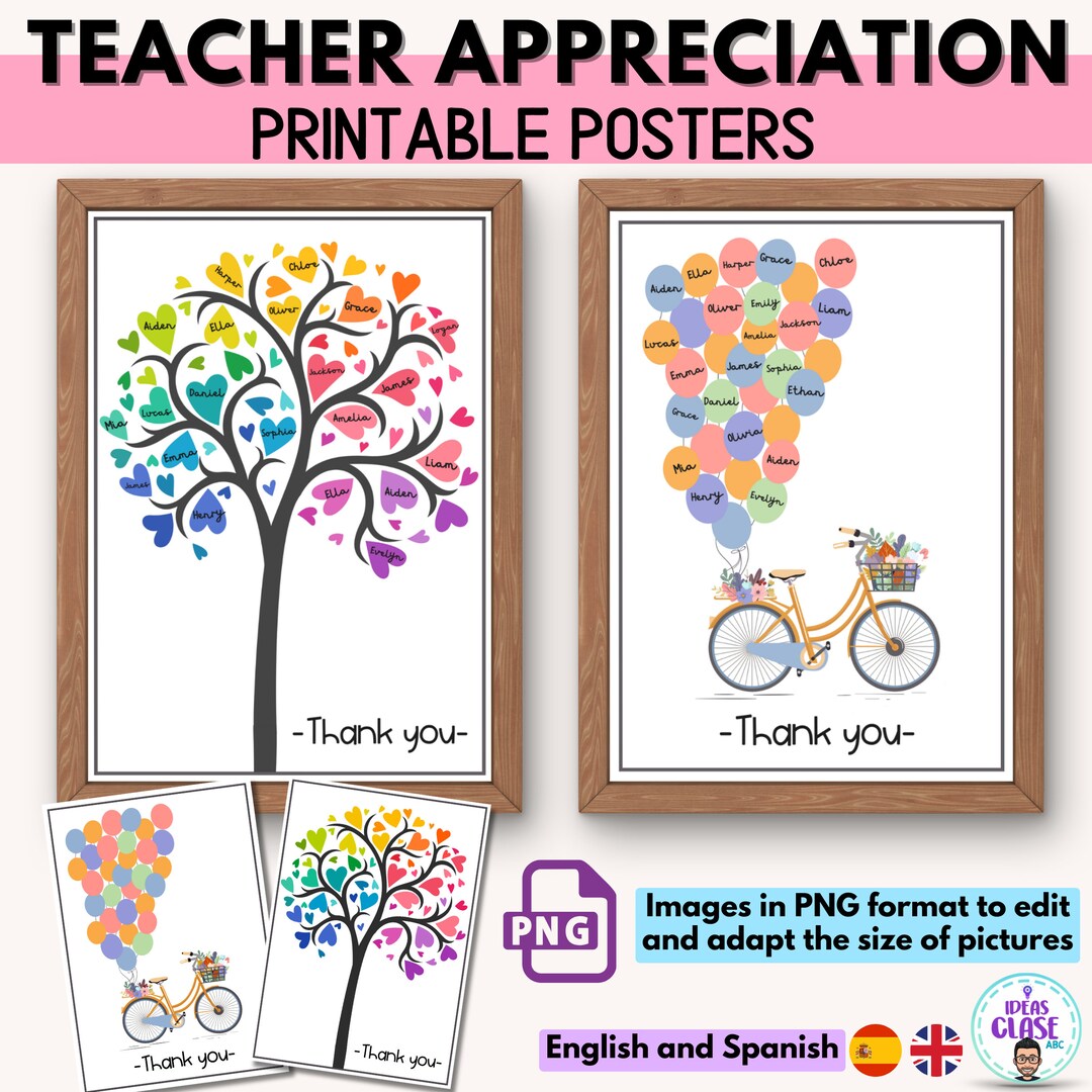 Teacher Appreciate Gifts -printable Digital Posters- Class Gift ...