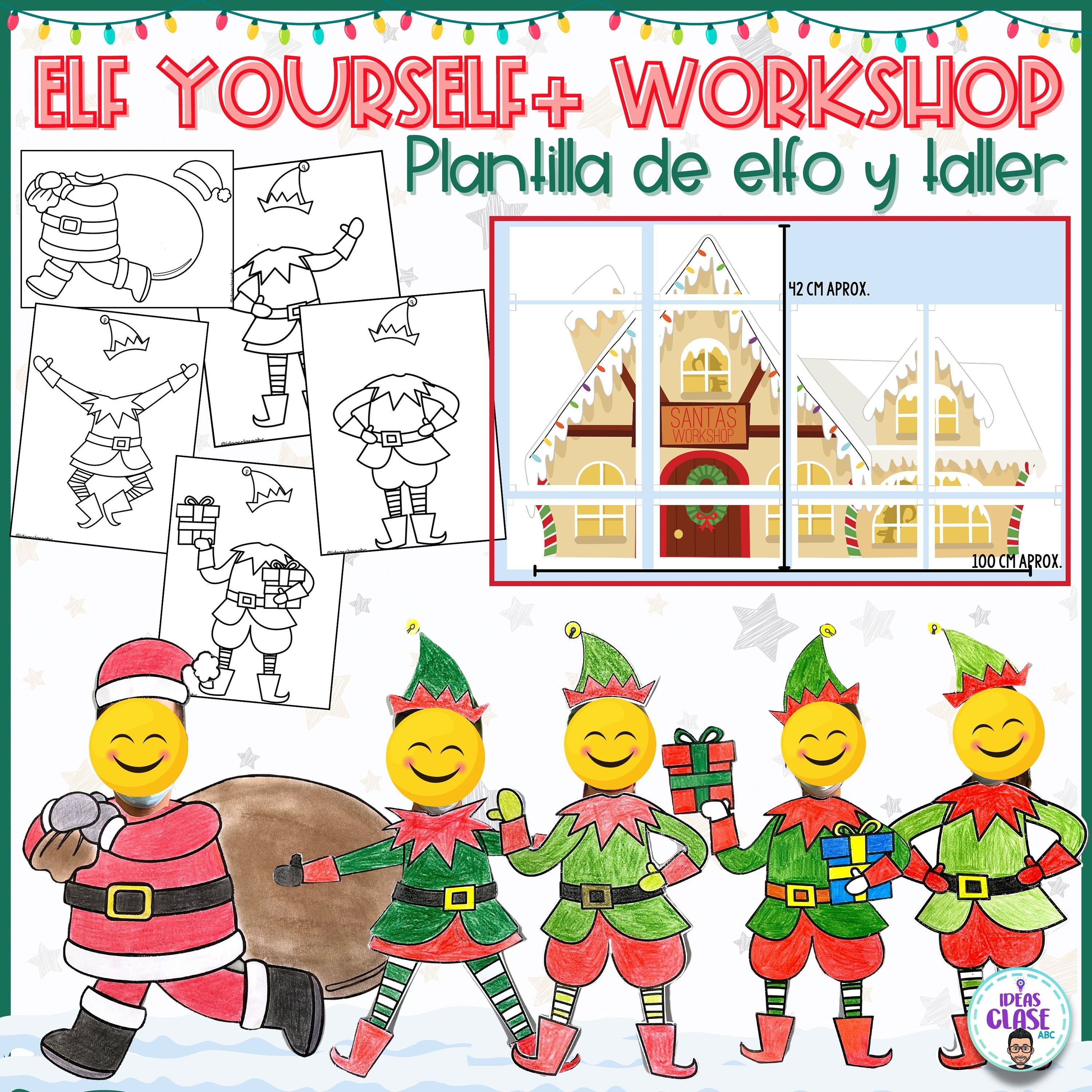 Elf Yourself- Elves Templates- Santa and Santa Workshop Poster - Etsy
