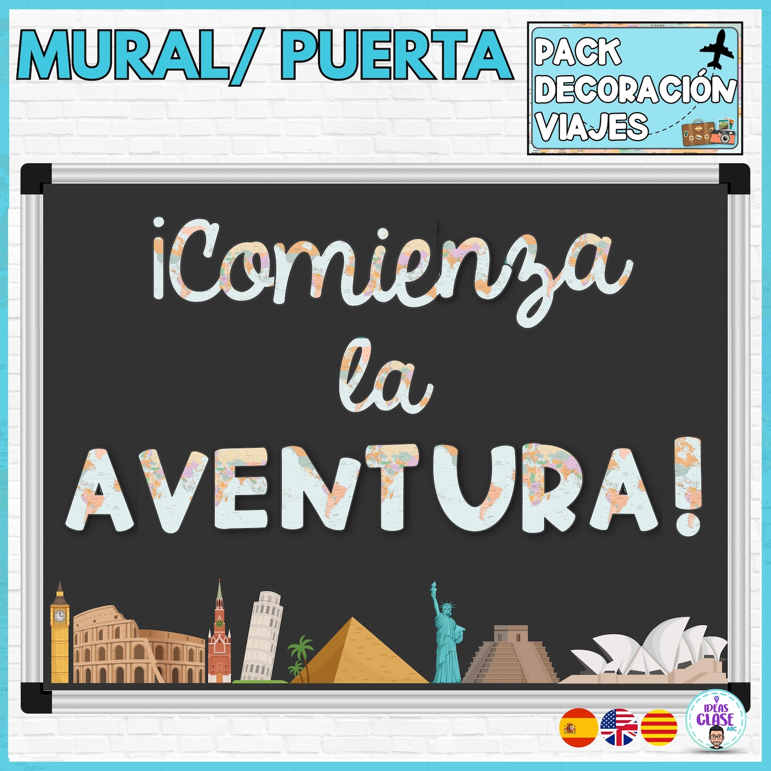 Back to School Bulletin Board Kit - Door Decor- Travel Theme Classroom ...