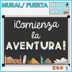 Back to School Bulletin Board Kit - Door Decor- Travel Theme Classroom ...