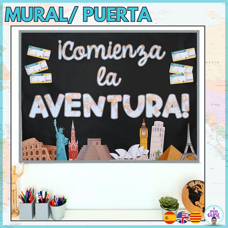 Back to School Bulletin Board Kit - Door Decor- Travel Theme Classroom ...
